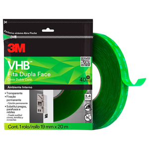 Fita Dupla Face 19mm x 20 Metros Flow Pack VHB 4910 3M em Nikkeypar Ferramentas