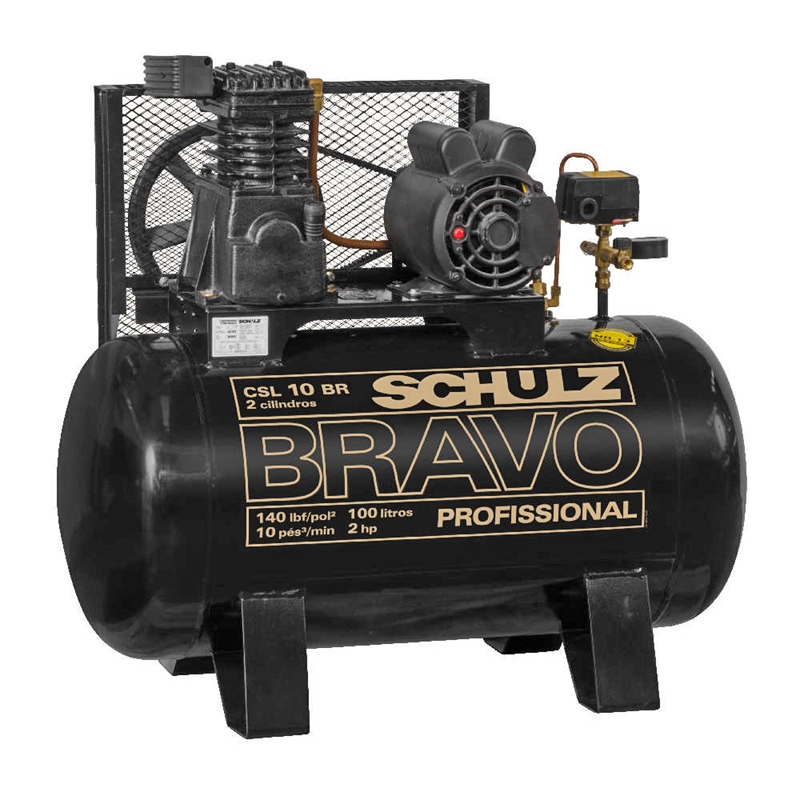 Compressor de Ar 2cv Trifásico Bravo Csl 10Br/100L Schulz em Nikkeypar ...